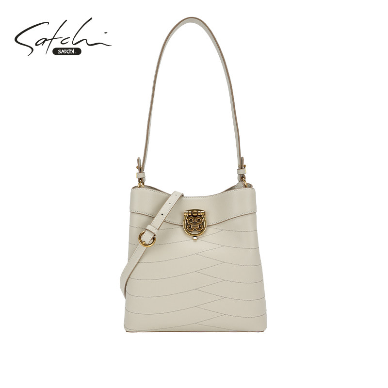 SATCHI/沙驰品牌女包轻奢时尚水桶包大容量单肩腋下包链条斜挎包_虎窝淘