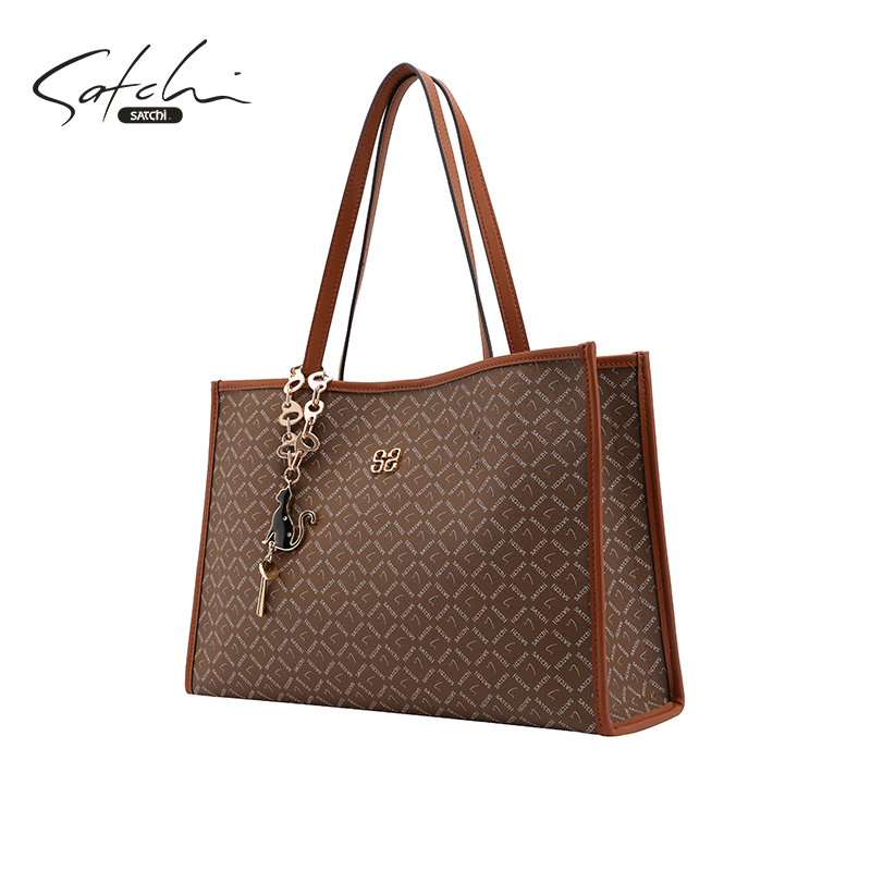 SATCHI/沙驰女包通勤托特包大容量休闲度假风单肩包妈妈手提包_虎窝淘