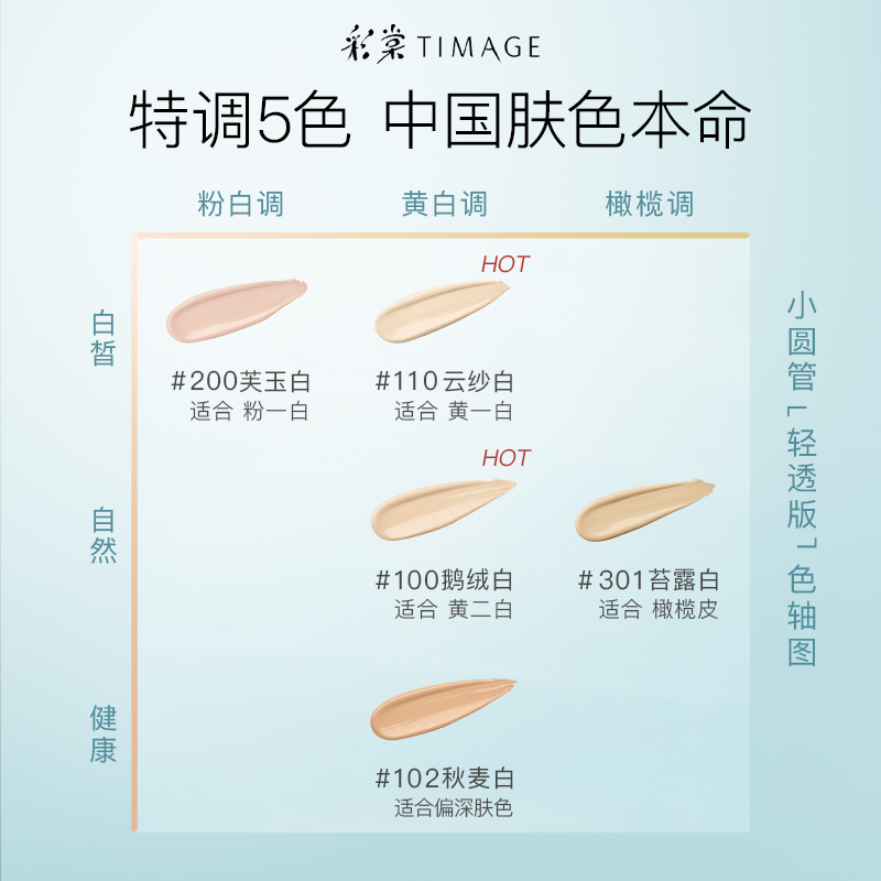 【38抢先购】彩棠TIMAGE小圆管粉底液混油皮混干皮滋润遮瑕不脱妆_虎窝淘