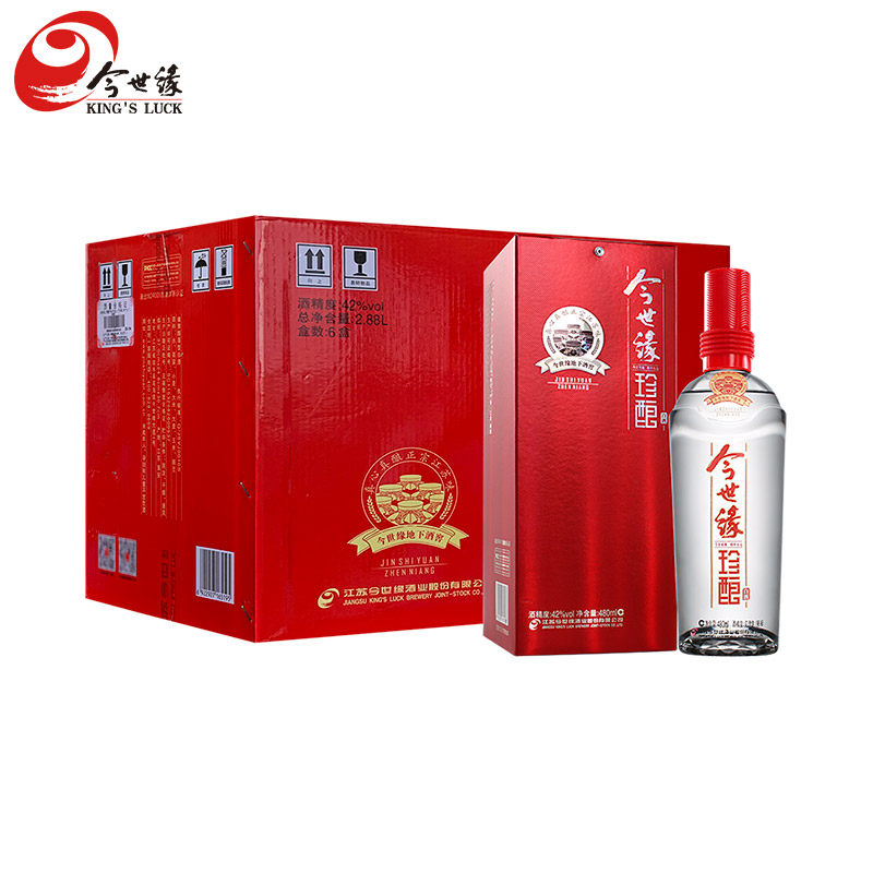 今世缘红珍酿42度480ml整箱浓香型白酒特价红瓶婚庆喜宴聚会用酒_虎窝淘