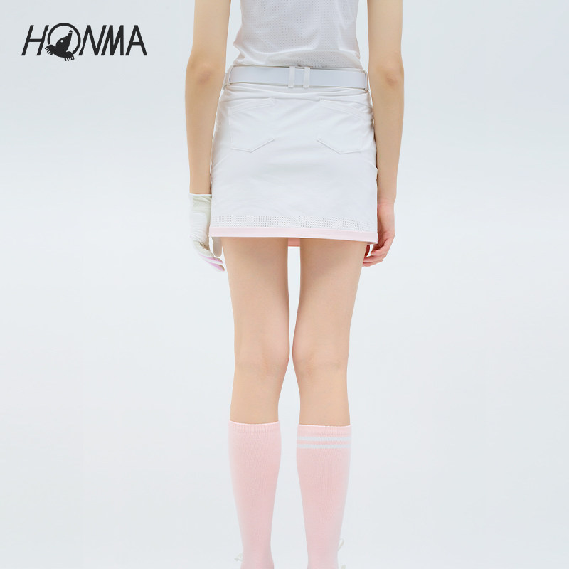 HONMA运动高尔夫服饰女式短裙时尚运动休闲修身撞色半身包臀裙_虎窝淘