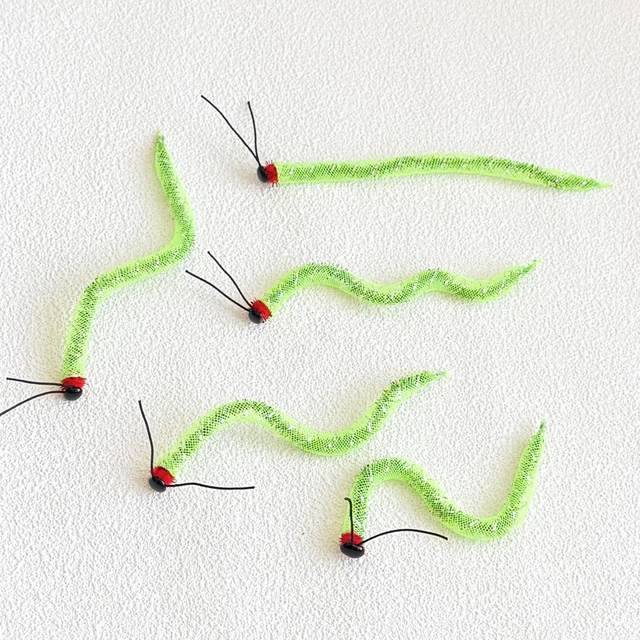 Cat toy DIY green bug caterpillar deformable cat funny stick to play by ...