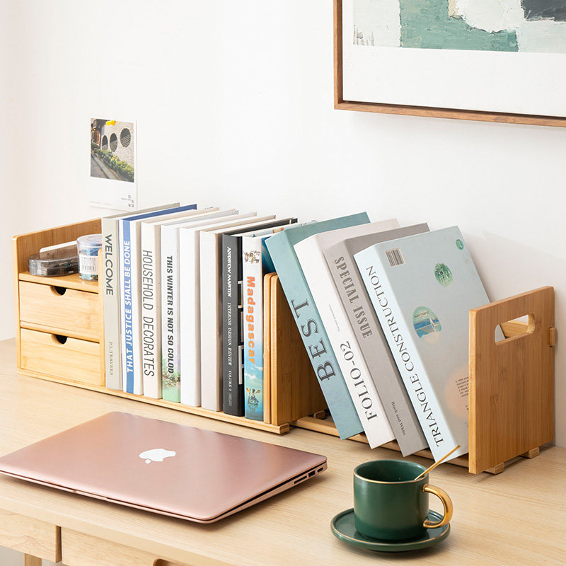 杜卡迪可伸缩书立桌面收纳架书架创意ins风简约收纳盒分隔办公室文件架宿舍学生用固定书本课桌置物整理神器_虎窝淘