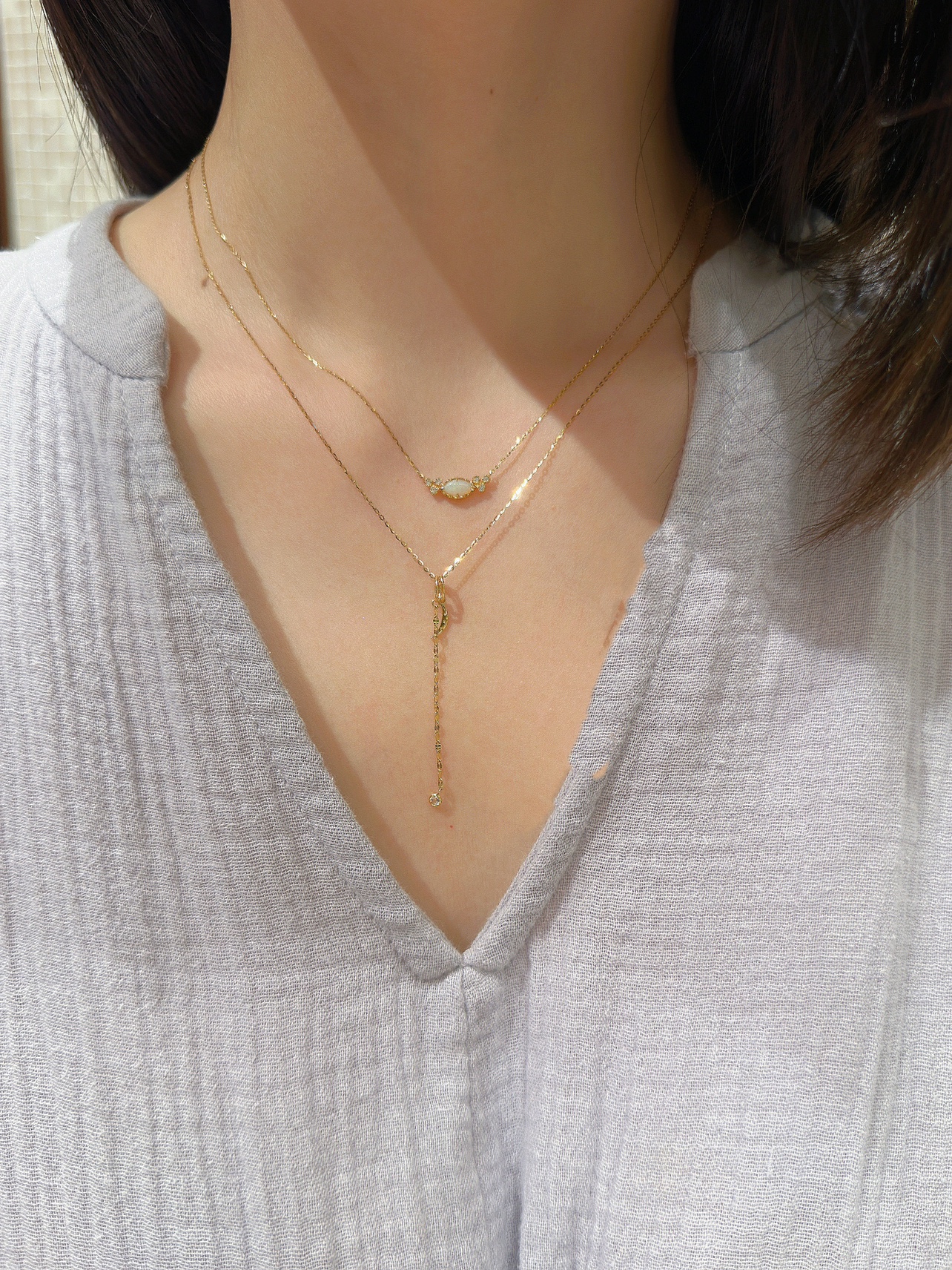 ordi agete水滴蛋白石项链女925银耳钉镶嵌气质欧泊石耳环2022新_虎窝淘