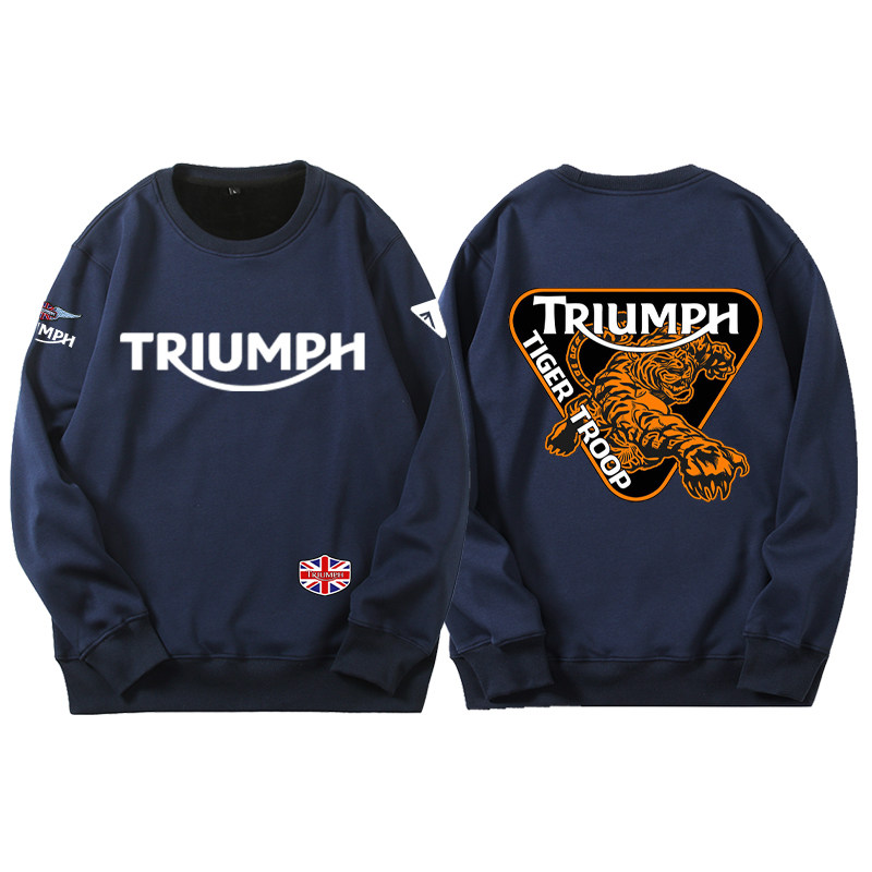 港风凯旋Triumph摩托车重机车爱好者男印花圆领卫衣长袖上衣服潮_虎窝淘