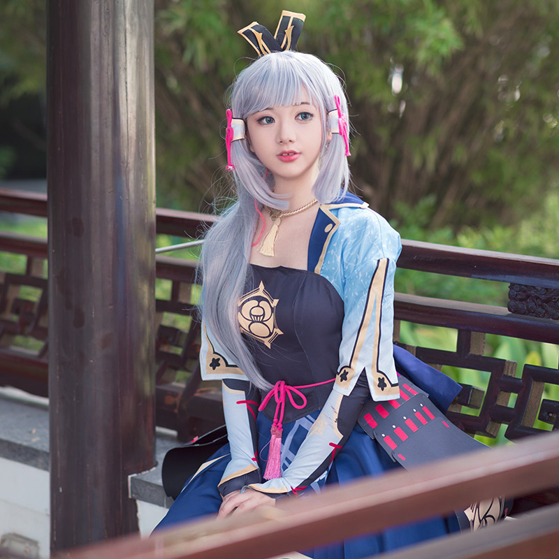 原神cos服神里绫华cospaly游戏服稻妻城大小姐动漫游戏套装女现货_虎窝淘