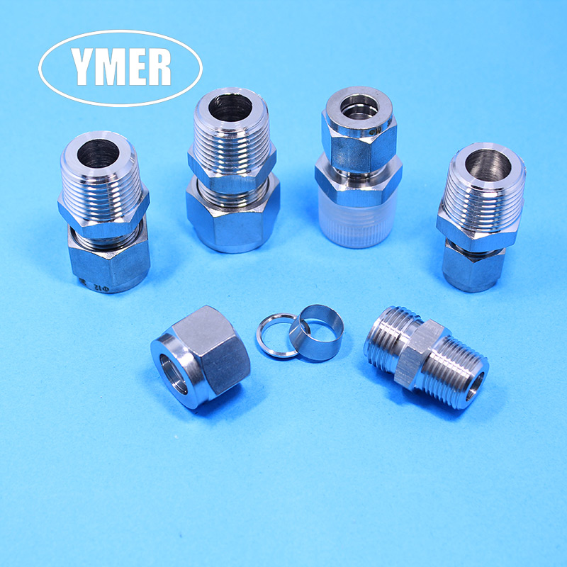 不锈钢直通卡套卡套直通终端接头 ZG1/4 3/8 1/2-6 8 10 12_虎窝淘