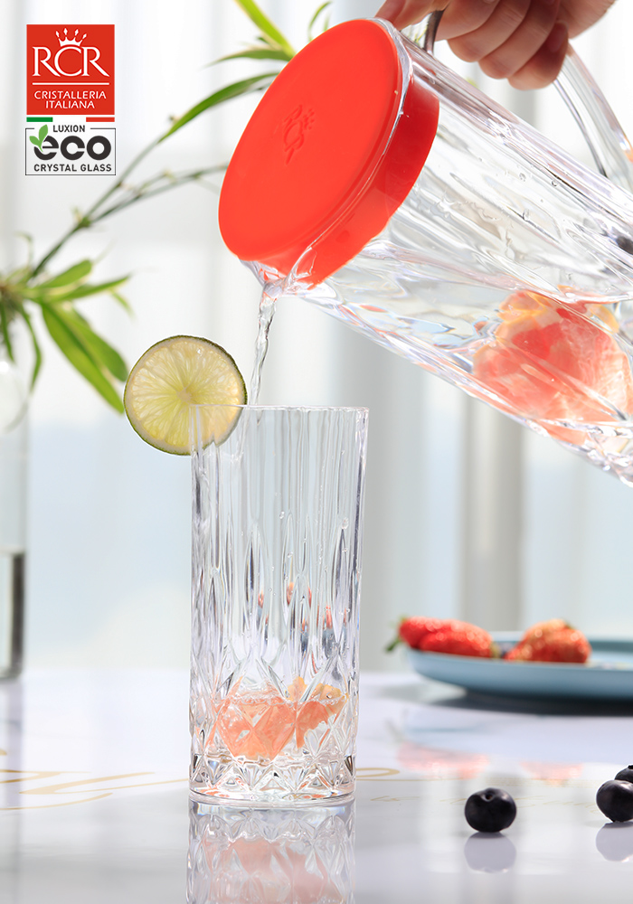 意大利RCR水晶水具饮料用具果汁套具 7件套冷水壶+6直身杯_虎窝淘