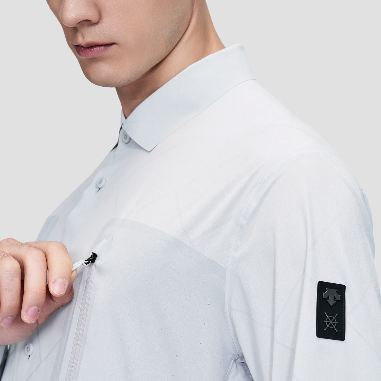 DESCENTE迪桑特 DUALIS都市通勤商务休闲男子长袖衬衫运动外套_虎窝淘