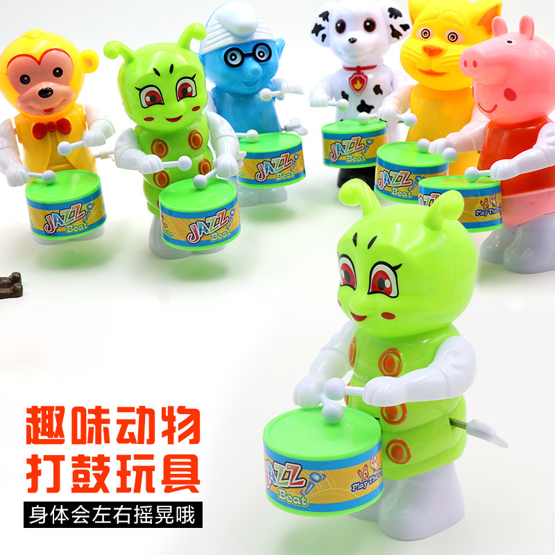 儿童发条玩具上链打鼓猪幼儿园礼品1-3儿童益智玩具创意小礼物_虎窝淘