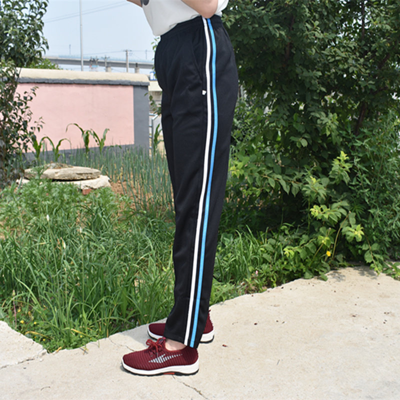 黑色男运动裤校服裤一条杠白边初中高中学生大码春秋冬款校服裤子_虎窝淘