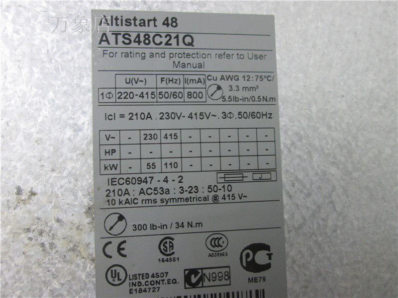 Schneider Altistart 48软起动器 ATS48C21Q 230V-415V实物拍摄_虎窝淘