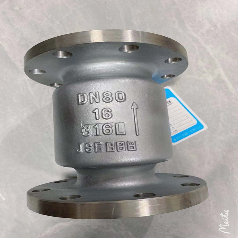 H42W-16P不锈钢立式止回阀 304法兰止回阀单向逆止阀DN25-DN200_虎窝淘