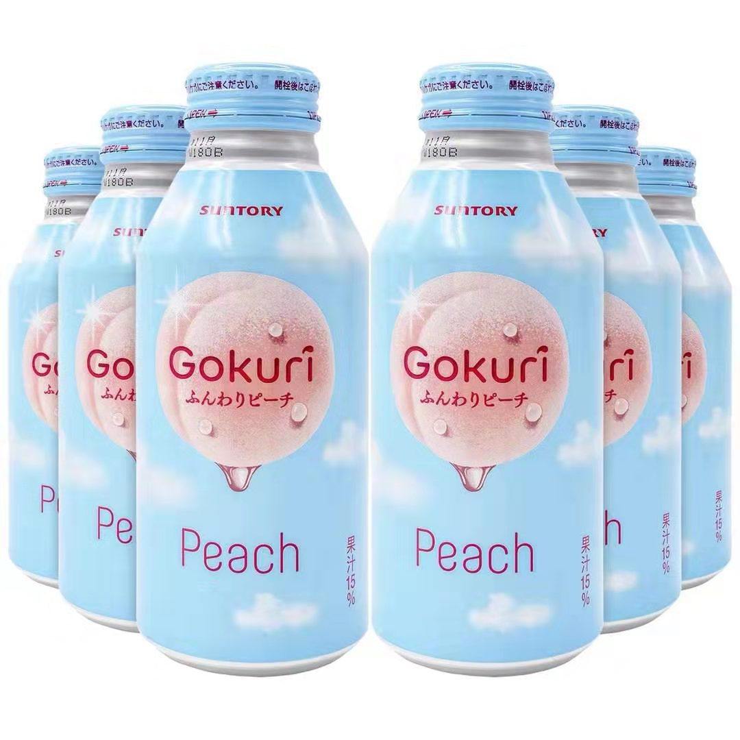 日本进口Suntory三得利Gokuri水蜜桃白桃果汁味果肉饮料1罐_虎窝淘