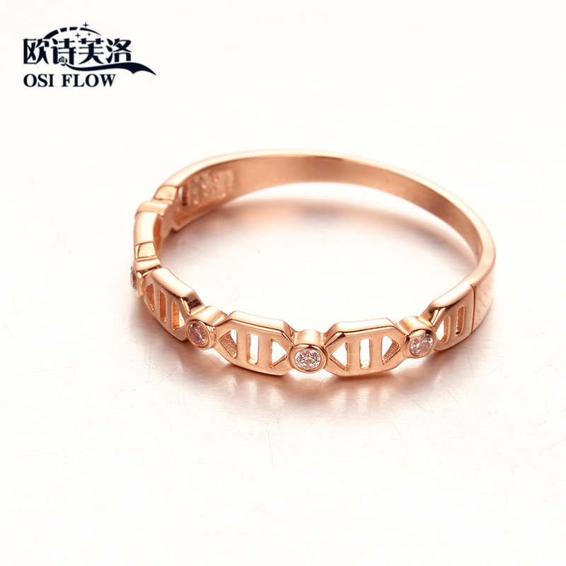 欧诗芙洛正品纯俄罗斯Au585紫金六边形戒指女纯14K玫瑰金彩金皇冠_虎窝淘