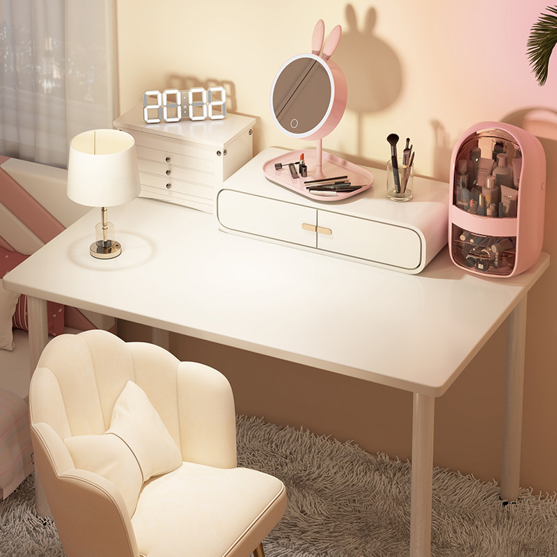 梳妆台卧室化妆桌现代简约小户型女生网红ins风书桌一体化妆台_虎窝淘