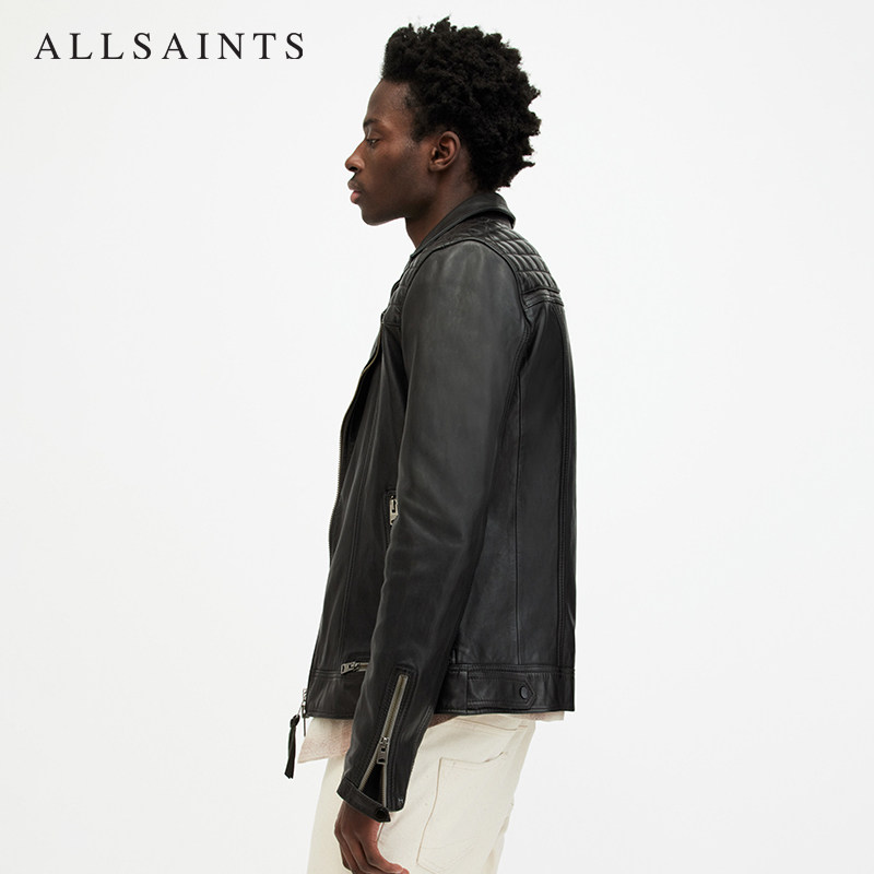 ALLSAINTS男士骑士真皮皮衣Conroy修身飞行员夹克春季新款ML058F_虎窝淘