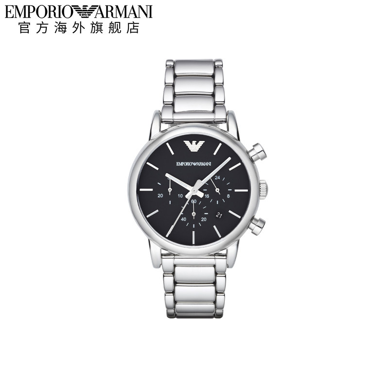 Armani阿玛尼手表男潮流时尚休闲简约黑色石英男士腕表AR1863_虎窝淘