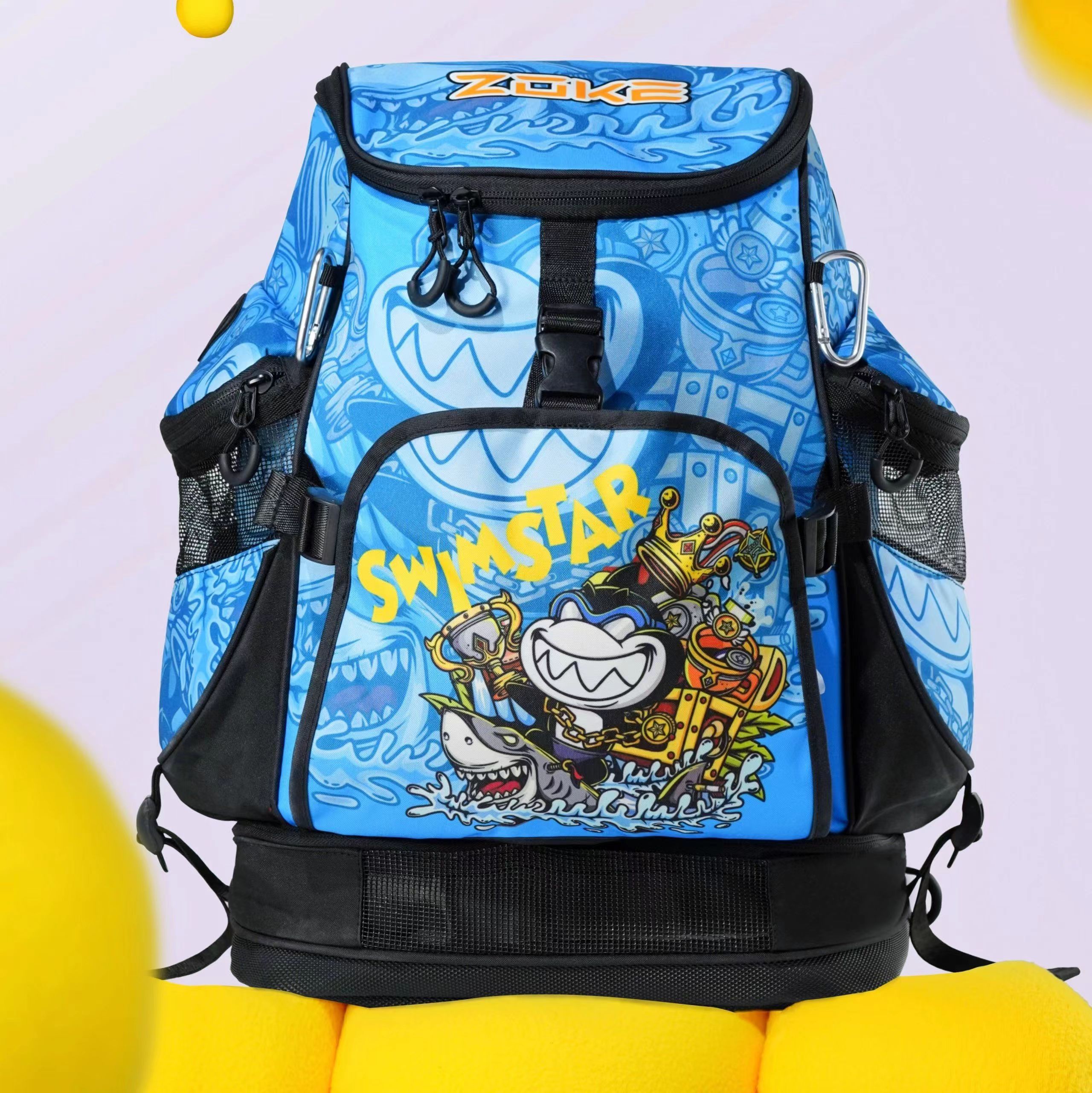 zoke洲克儿童游泳专用包双肩背包防水干湿分离大容量收纳袋健身包_虎窝淘