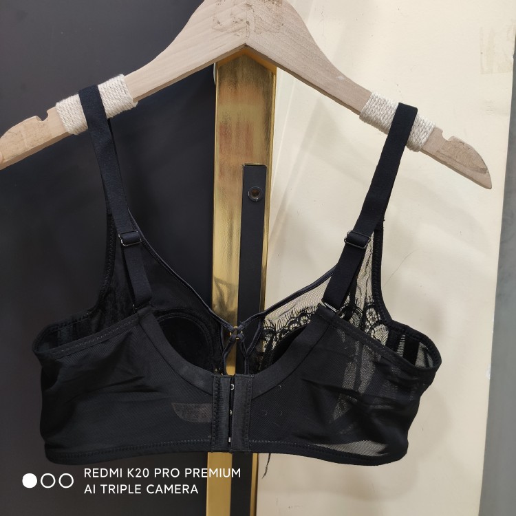 超薄大胸显小水晶杯内衣女软钢圈蕾丝乳胶兔耳朵刺绣文胸罩002B杯_虎窝淘