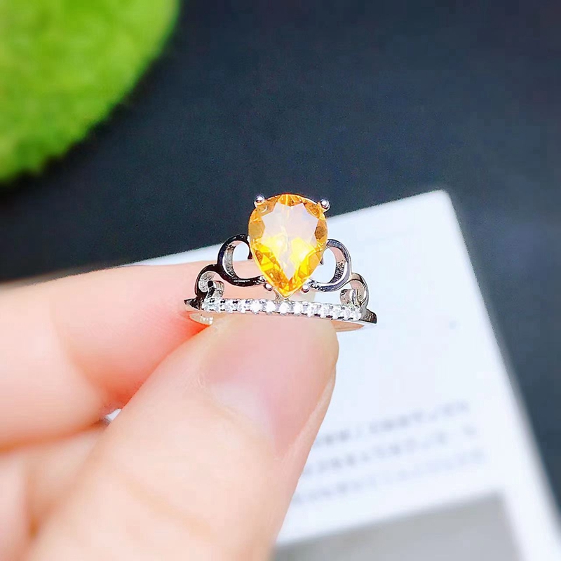 S925银皇冠女款水滴戒指空托7*9来石免费镶嵌翡翠碧玺红宝石_虎窝淘