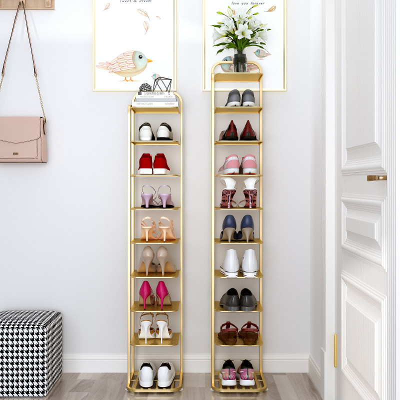 铁艺鞋架子简易门口家用鞋架落地分层小窄多层省空间鞋架宿舍收纳_虎窝淘