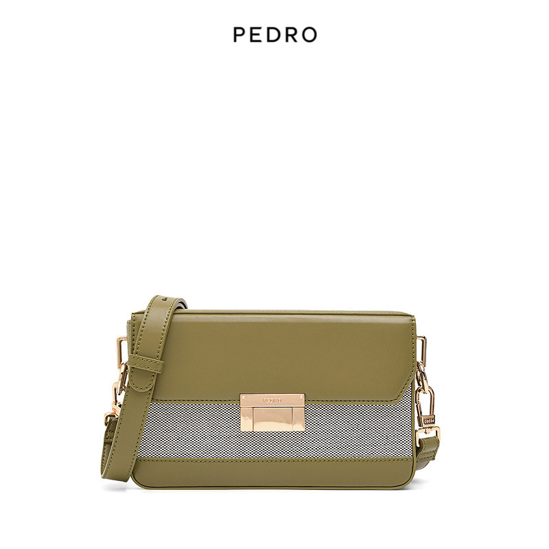 PEDRO盒子包情侣拼接编织单肩包小方包女PM2-26320153_虎窝淘