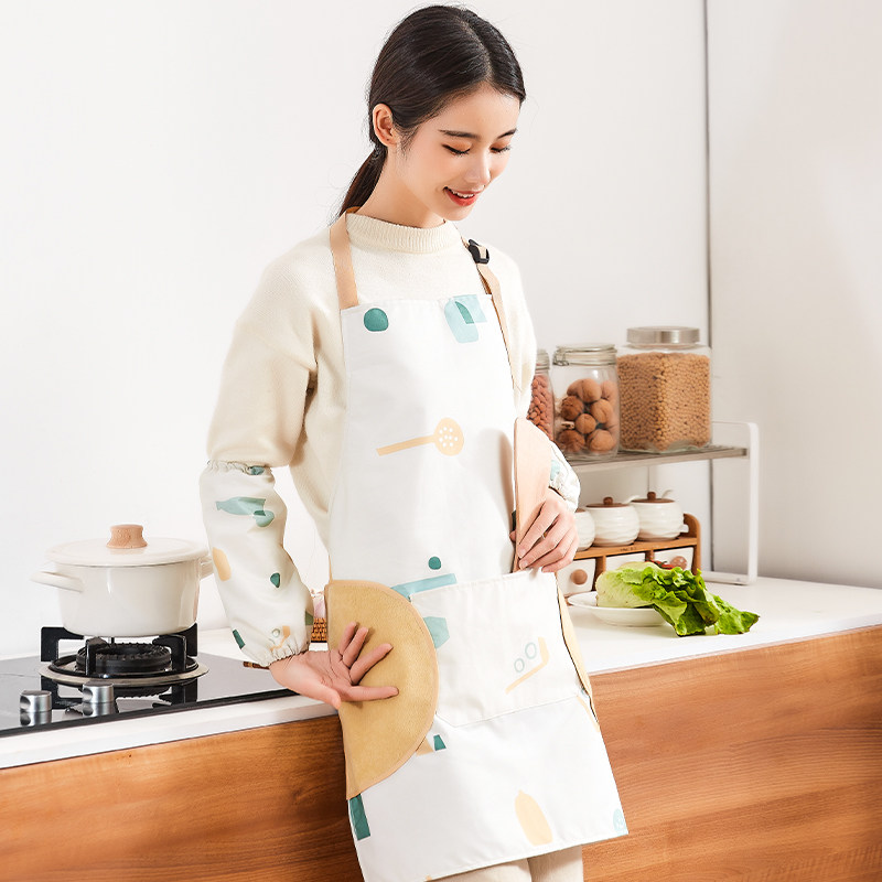 围裙家用厨房家务做饭防水防油可爱日式女新款轻便透气围裙定制_虎窝淘