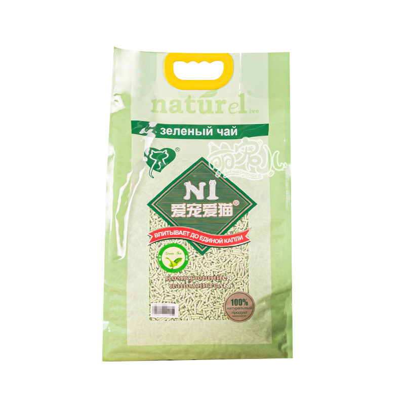 【萌宠儿】N1天然原味/绿茶玉米猫砂除臭结团环保可冲水6.5kg_虎窝淘