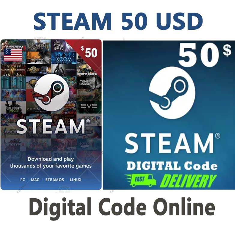 正版美国steam钱包充值点卡50美金 steam wallet gift card USD50_虎窝淘