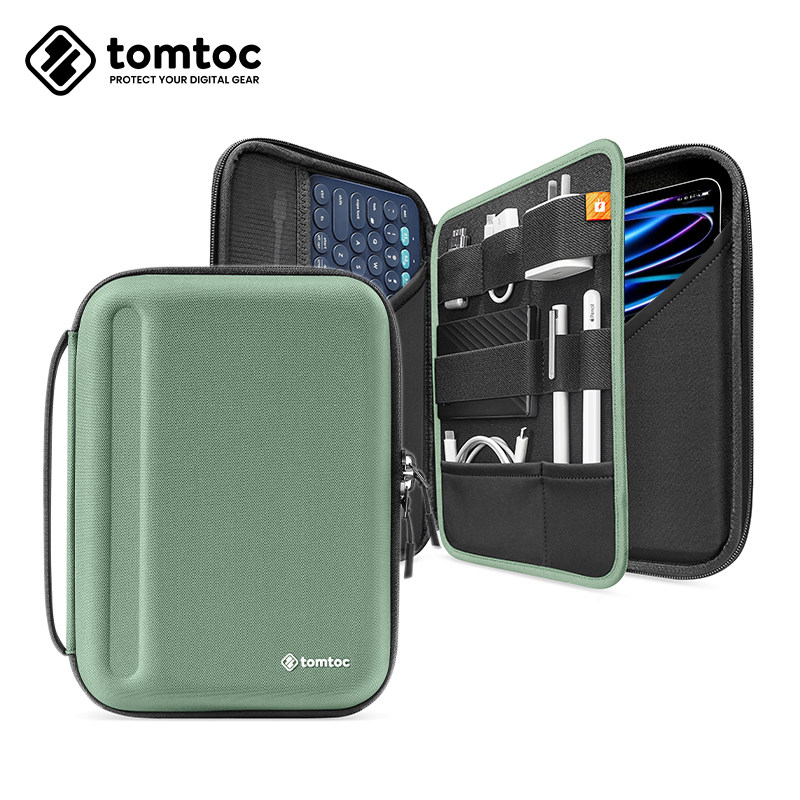 tomtoc iPadPro12.9英寸保护套配件收纳包硬壳防摔保护壳手提11英寸平板保护包_虎窝淘