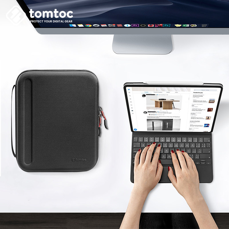 tomtoc iPadPro12.9英寸保护套配件收纳包硬壳防摔保护壳手提11英寸平板保护包_虎窝淘