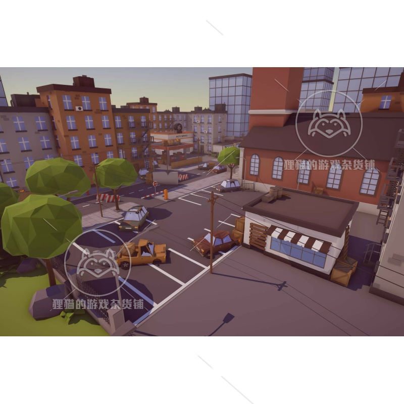 Unity Low Poly FPS Map Vol.1 1.02包更低模射击游戏城市场景_虎窝淘
