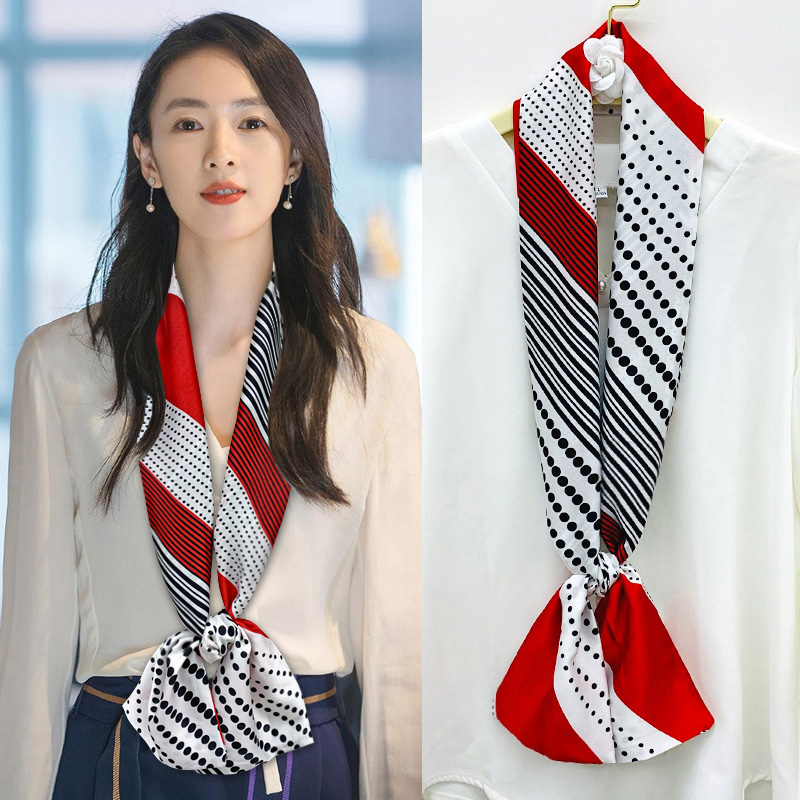 夏季丝巾女薄款百搭气质小长条围巾春秋搭配衬衫时尚洋气装饰领巾_虎窝淘