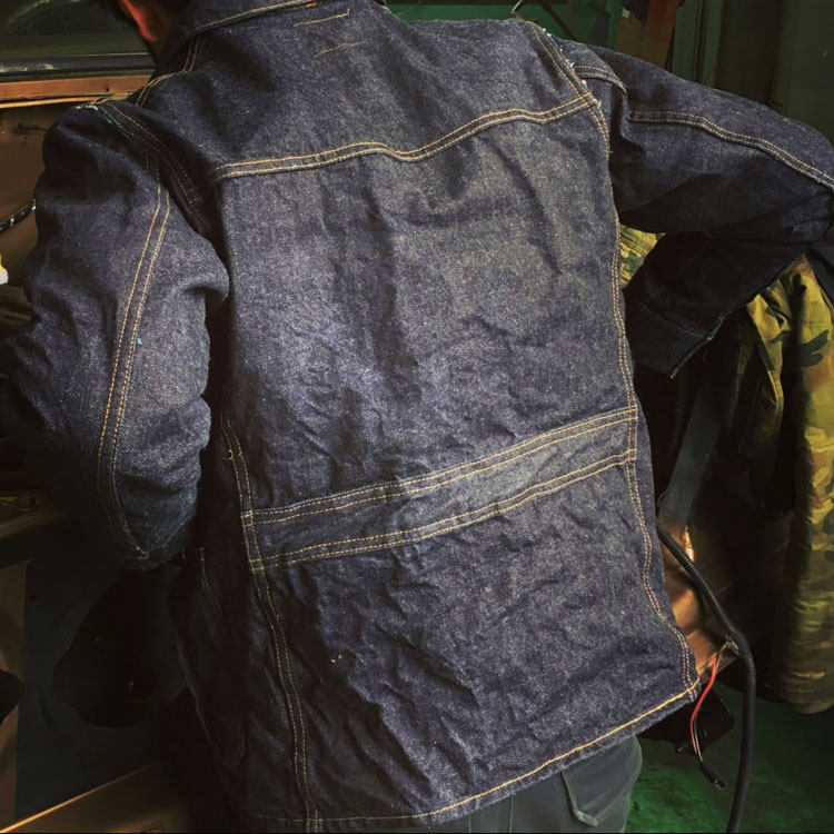 Sturdy Luggage杂志推荐款14oz原色丹宁多袋工程师工装夹克_虎窝淘