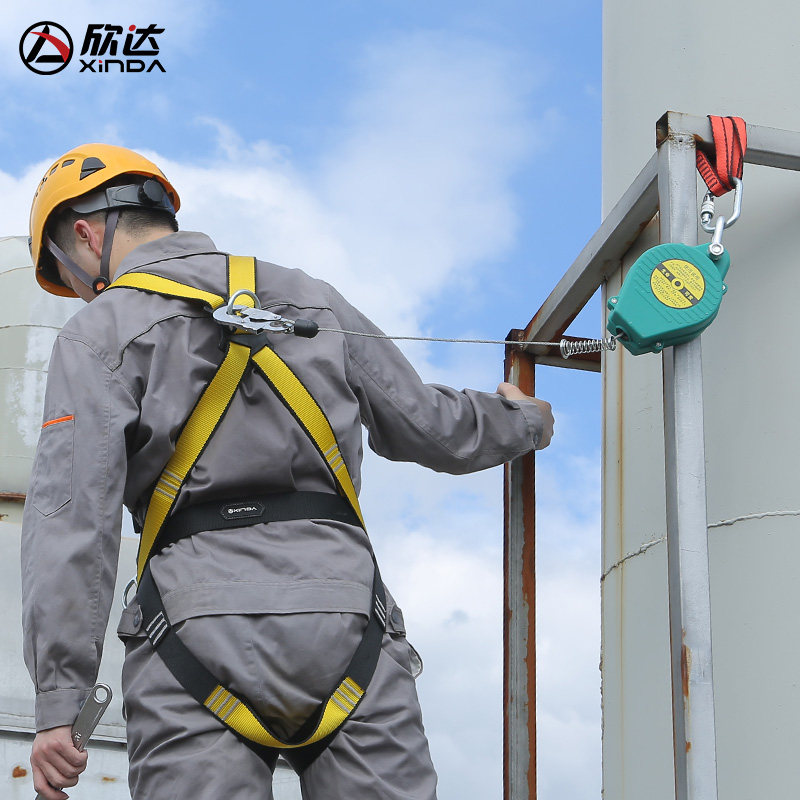 欣达高空作业安全带速差防坠器自动抓绳止坠锁绳伸缩安全绳下降器_虎窝淘