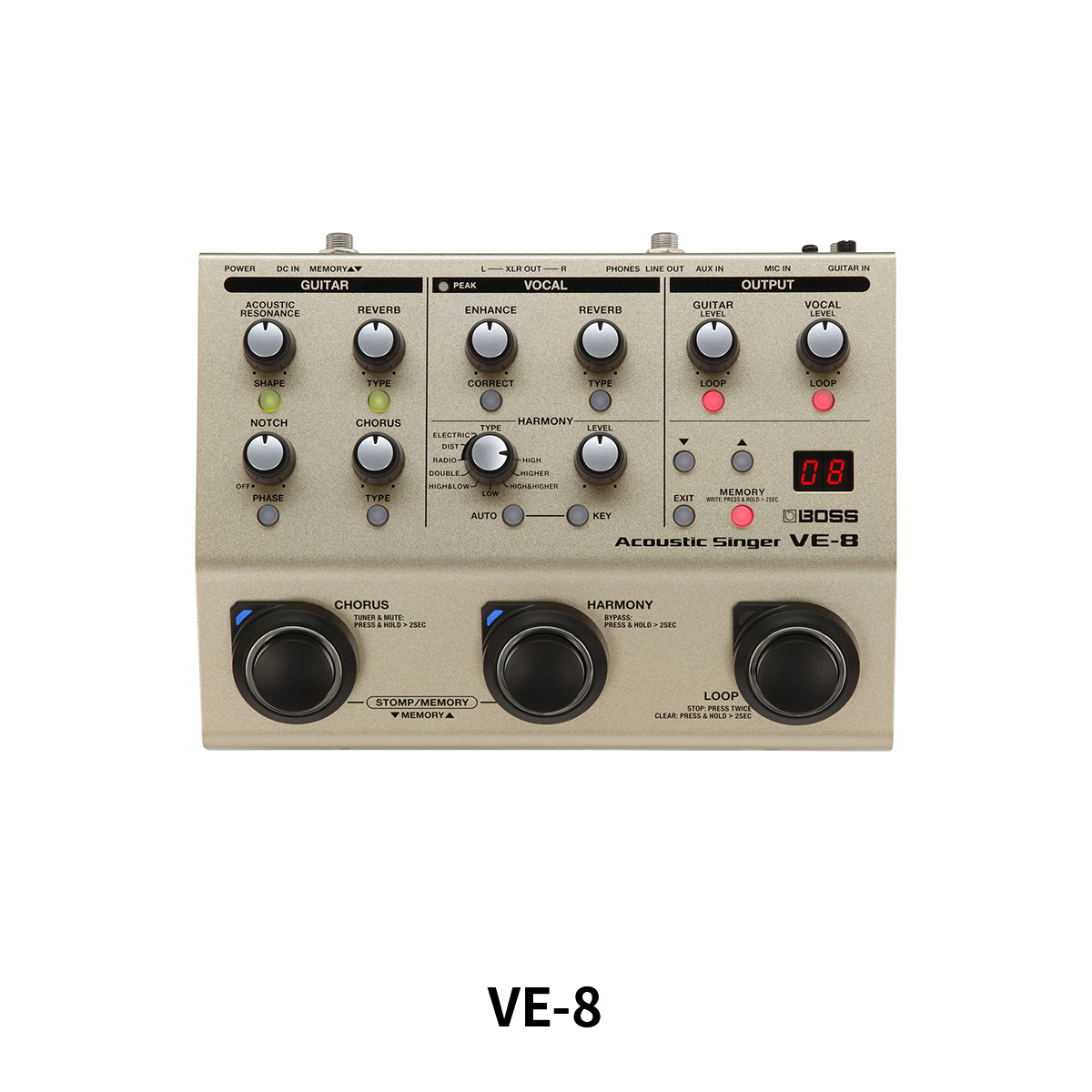 BOSS VE8 VE1 VE2 VE5 VE20 VE500吉他音高修正和声人声效果器_虎窝淘