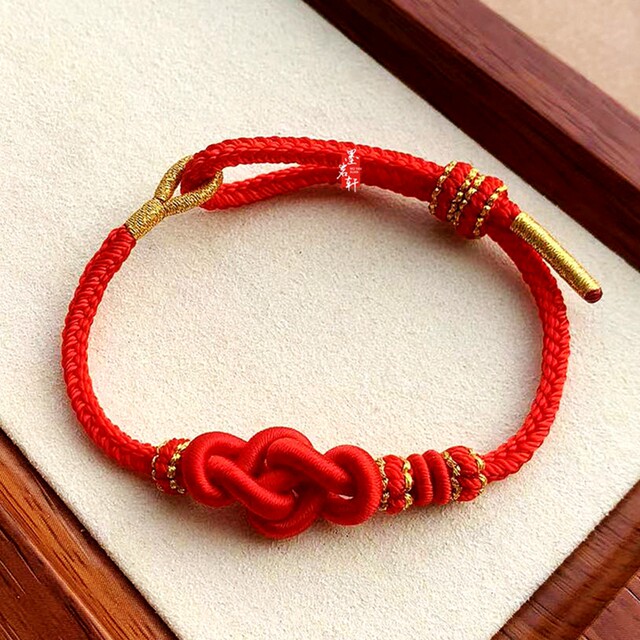 Ruyi red rope bracelet woven exquisite wine red hand rope female semi ...