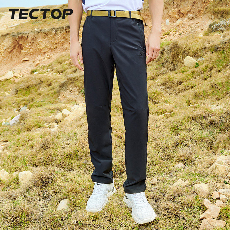 TECTOP/探拓口袋拉链夏季速干裤男中年休闲裤透气弹力运动长裤_虎窝淘