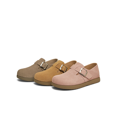 天美意2025秋新款复古百搭通勤休闲针扣一字带女勃肯鞋KMZ05AA5