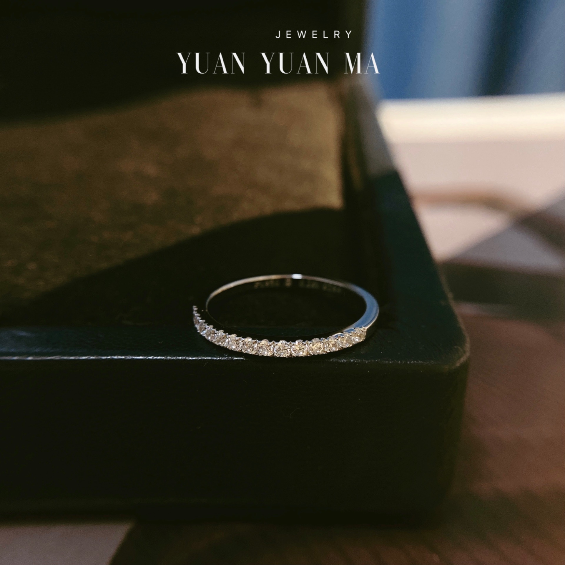 媛媛妈半圈镶钻戒指纯银简约ins不掉色小众设计18K金叠戴指环女_虎窝淘