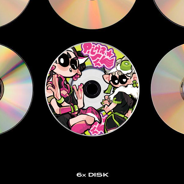 SPLATOON喷射战士潮色姐妹C-SIDE乐队同人仿三寸CD杯垫非唱片NS_虎窝淘