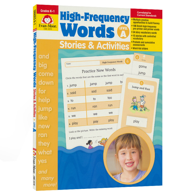 Evan-Moor High-Frequency Words Stories& Activities Level A K-1美国加州教辅高频词 ...
