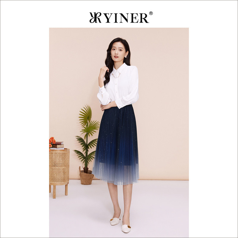 YINER音儿商场同款女装2023春季新款通勤时尚洋气半身裙高级感_虎窝淘