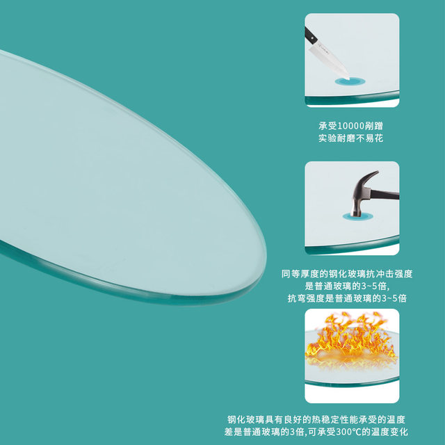 Tempered glass desktop round glass countertop custom round glass slice ...