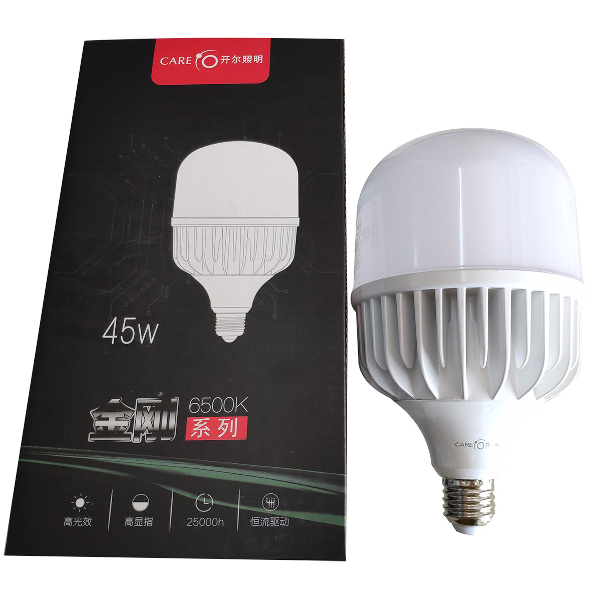 CARE开尔金刚系列LED柱形灯25W35W45W65W螺口E27球泡85W白光6500K_虎窝淘