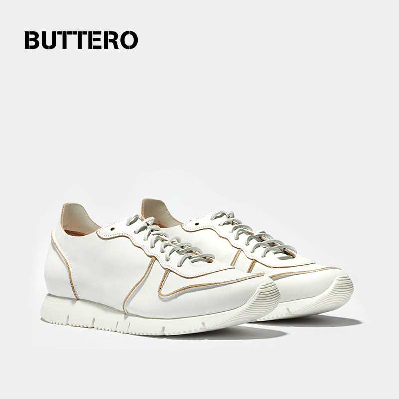 BUTTERO经典5910升级版男士小白鞋重磅微爆裂牛皮休闲鞋 B9710_虎窝淘