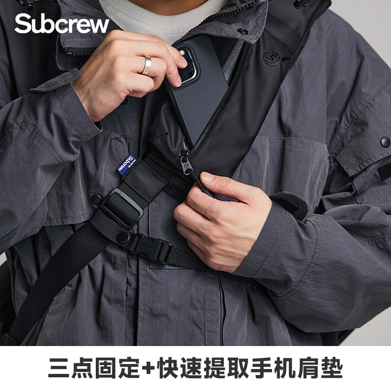 Subcrew骑行出行斜挎包男士大容量机能通勤邮差包旅行防水单肩包-SUBCREW品牌-美乐淘潮牌汇