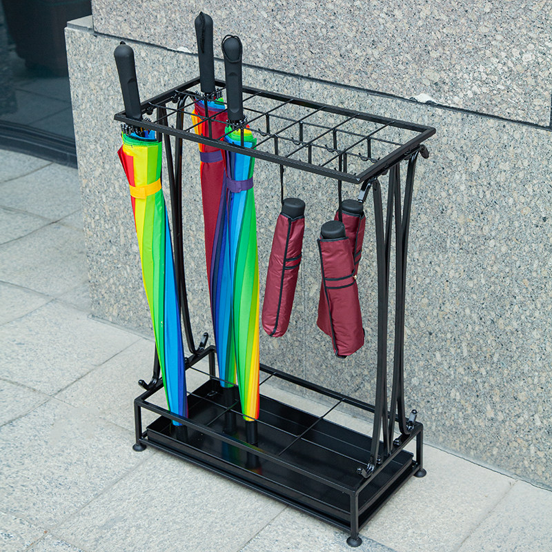 雨伞架家用多功能门口雨伞桶商用雨伞放置架子酒店大堂雨伞收纳架_虎窝淘