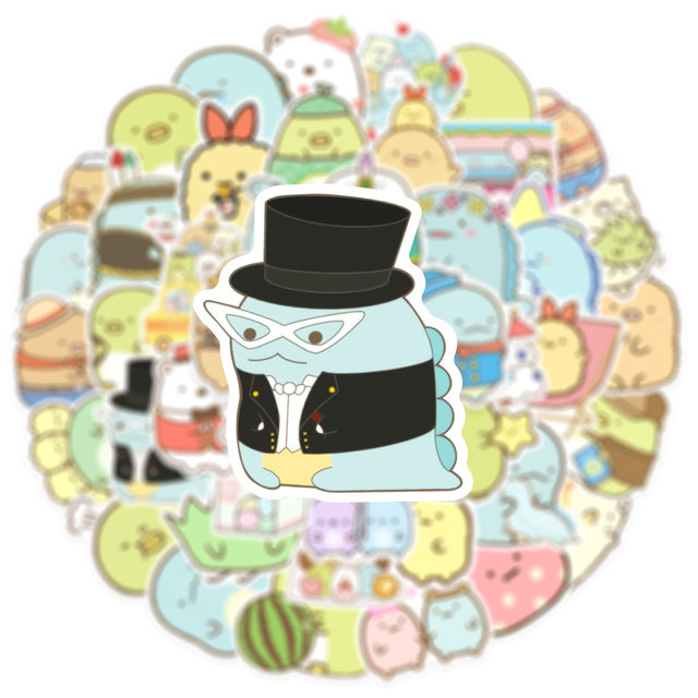 60 cartoon corner creature cartoon notebook stickers